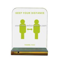 China Transparent Table Stand Acrylic 28 * 22cm Led Word Sign for sale