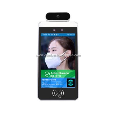 China 8 Inch EMMC 8G Face Recognition Infrared Thermometer for sale