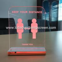 China 22*32cm Li Battery Acrylic Board Distance Keeping Sign for sale