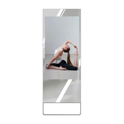 China Floor Standing 43inch Vertical Mirror Advertising Screen For Gym for sale
