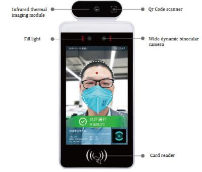China EU QR Code IP65 Face Recognition Scanner With MIPS Access Control System for sale