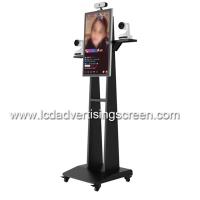China 21.5 Inch AIO Ultra Slim Floor Standing Kiosk With Tempered Glass for sale