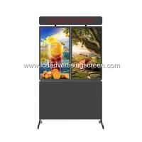 China FHD Floor Standing Dual IPS LCD Advertising Screen With LED Subtitle for sale