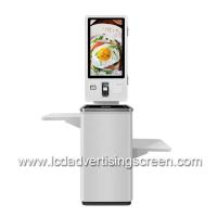 China Self Service TFT LCD Floor Standing Kiosk 1920x1080 With Folding Table for sale