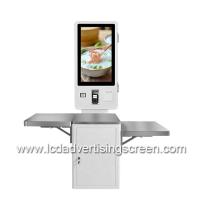 China Self Service TFT LCD Floor Standing Kiosk 1920x1080 With Folding Table for sale