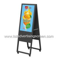 China Double Screen 32in Floor Stand Folding Digital Menuboard With LED Backlight for sale