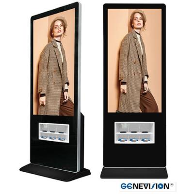 China Wireless 55 Inch Phone Charging Station Kiosk Floor Standing Indoor Usage for sale
