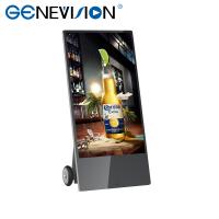 China Wireless Battery Powered Outdoor Advertising Display With Portable Wheels for sale