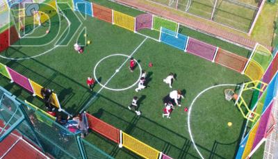 China Customized Kids Soccer Cage Children Playground Portable Fence Safety Design for sale