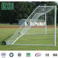 China 8' X 24' Professional Soccer Goal Portable Aluminum With Wheels Standard Size for sale