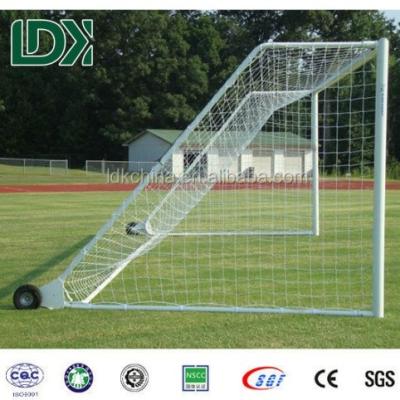 China 8' X 24' Professional Soccer Goal Portable Aluminum With Wheels Standard Size for sale