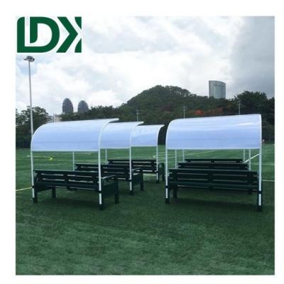 China 2.15m Aluminum  Soccer Pitch Portable Soccer Bench With Tent Player Team Rest Area Equipment for sale