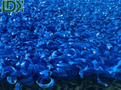 China Durable Free Of Filling Artificial Grass Bule Curved Attractive 12mm Padel Turf for sale