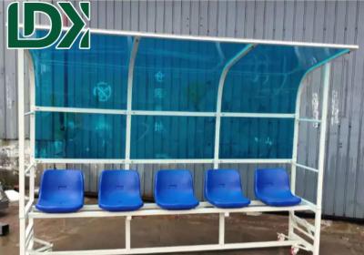 China 5 Seats Outdoor Soccer Pitch Football Subs Bench With Shelter Football Rest Area for sale