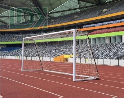 China Nylon Aluminum Soccer Goal Net Soft Net Steel Football Goals for sale