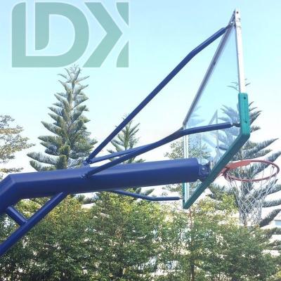 China Outdoor Basketball Stand With Tempered Glass Backboard Inground Baketball Hoop for sale