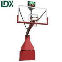 China Tempered Glass Basketball Hoop Backboard Hydraulic Match Basketball System for sale
