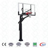 China Outdoor Basketball Hoop With Durable Glass Backboard Adjustable Height Kids Frendly for sale