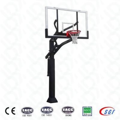 China Outdoor Basketball Hoop With Durable Glass Backboard Adjustable Height Kids Frendly for sale