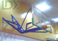 China Customizable Blue Wall Mounted Basketball Rim With Adjustable Height And Glass Backboard for sale