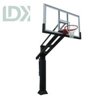 China Outdoor Inground Basketball Hoop Basketball Stand With Tempered Glass Backboard for sale