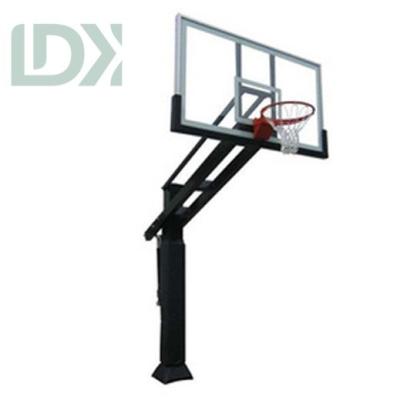 China Outdoor Inground Basketball Hoop Basketball Stand With Tempered Glass Backboard for sale