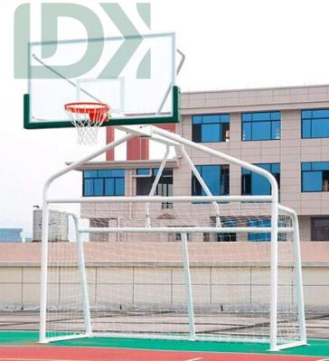 China Design Goals Combo Multifunction Sport Goals Basketball Hoop Soccer Goal With High Grade Steel Tube Support Structure for sale