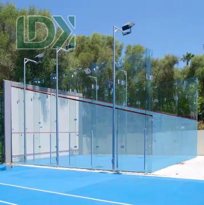 China Lighting-Enabled Steel Frame Panoramic Squash Court Glass Wall For Outdoor Squash Venues for sale