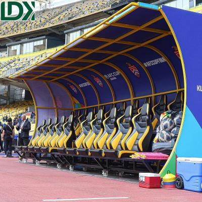 China Portable Dual-Row Folding Substitute Bench For Football Field Player Seating Solution for sale