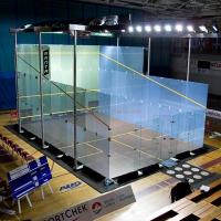 China Squash Indoor Court With Lamps Glass Back Wall Squash Court Fittings In Blue Or Customized Design for sale