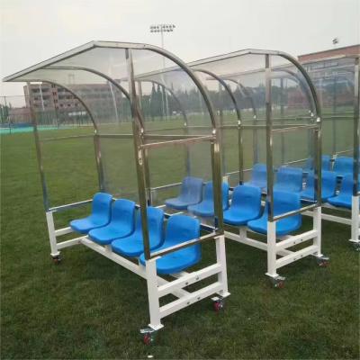 China Customized Colors Portable Football Stadium 8 Seats VIP Seats Soccer Dugout Team Shelter for sale