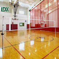 China Detachable Hardwood Indoor End School Wooden Sport Basketball Volleyball Court Wood Flooring With Customized Logo for sale