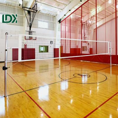 China Detachable Hardwood Indoor End School Wooden Sport Basketball Volleyball Court Wood Flooring With Customized Logo for sale