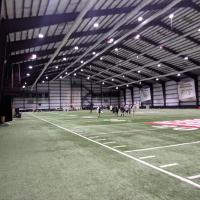 China Prefabricated Steel Structure Sports Hall Building for Badminton Basketball Court 30m Span for sale
