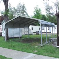 China Folding Prefabricated Galvanized Steel Carport Canopy for Truck Parking 6m Span for sale