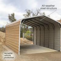 China Prefab Steel Structure Warehouse Carport 12x20FT 15x20FT 20x30FT Metal Fabrication Building for sale