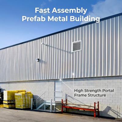 China Prefabricated Q355B Steel Workshop 60m Clear Span Hot Dip Galvanized Bolt Assembly Building for sale