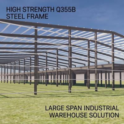China Multi-Span Steel Structure Warehouse Building Large Area Industrial Storage Facility With Column Free Interior Layout for sale