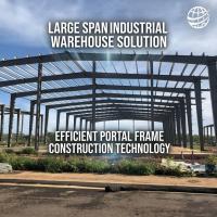 China ASTM A36 Carbon Steel H Beam Structure Workshop Building 60m Clear Span 50 Year Service Life for sale