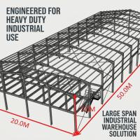 China ASTM A36 Carbon Steel H Beam Structure Workshop Building 60m Clear Span 50 Year Service Life for sale