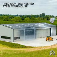 China Hot-Dip Galvanized Steel Warehouse Building Anti Corrosion Coastal Storage Structure 12 Level Wind for sale