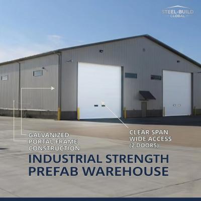 China Q355 High Strength Steel Warehouse Building Heavy Snow Load Cold Climate Storage 20m Clear Span for sale