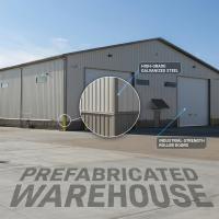 China Q355 High Strength Steel Warehouse Building Heavy Snow Load Cold Climate Storage 20m Clear Span for sale