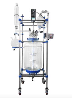China 200L Volume Jacketed Lab Reactor with 304 Stainless Steel and High Borosilicate Glass 3.3 for Chemical Applications for sale