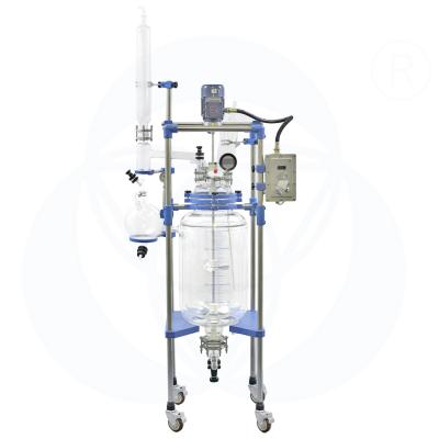 China 316L Evaporator Chemical Glass Reactor with High Borosilicate Glass and PLC Motor Pump for sale
