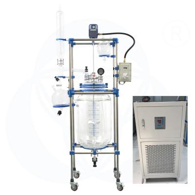 China Borosilicate Glass Chemical Reactor with 304 Stainless Steel Pipes and Spray Heating Device for 220V 60Hz 1 Phase Lab Experiments for sale