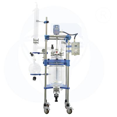 China 316L Evaporator Lab Glass Reactor with PLC Motor Pump and Brake Type Wheel for Chemical Synthesis for sale
