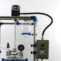 China Automatic 100L Jacketed Glass Reactor Vessel with 304 Stainless Steel Frame and 6 Neck on Reactor Cover for sale