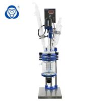 China Automatic 1L Volume Jacketed Glass Reactor Vessel with 3.3 Borosilicate Glass and 304 Stainless Steel Frame for sale