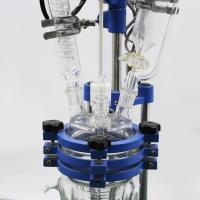 China Automatic 1L Volume Jacketed Glass Reactor Vessel with 3.3 Borosilicate Glass and 304 Stainless Steel Frame for sale